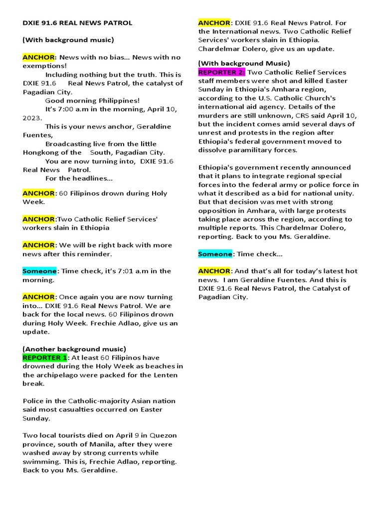 Broadcasting Script | PDF | Mystery, Thriller & Crime Fiction