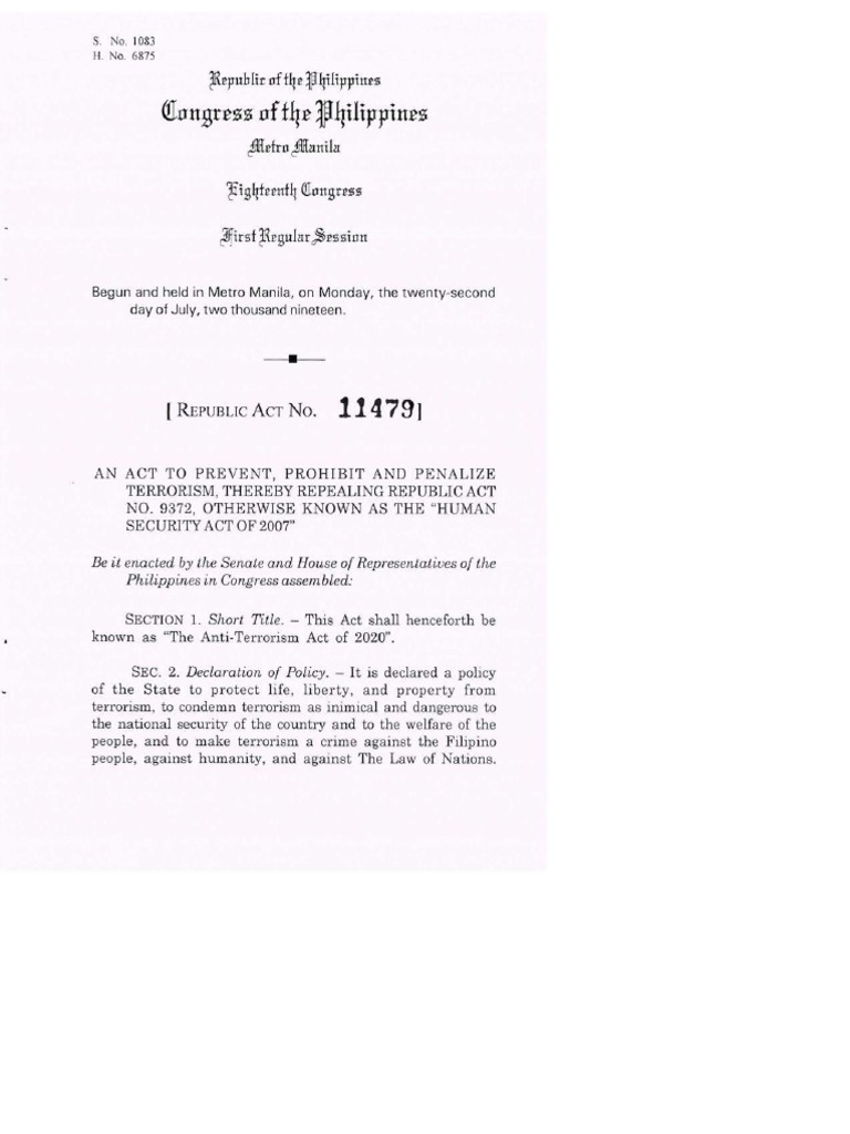 Republic Act 11479 | PDF