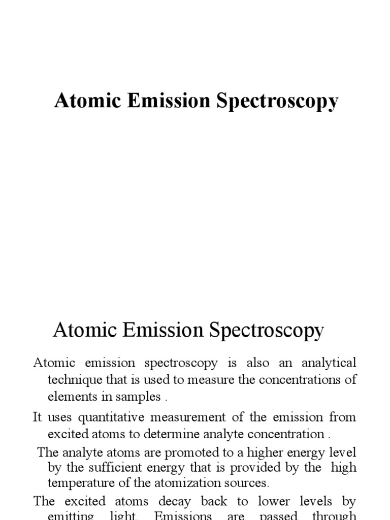 Atomic Emission Spectroscopy Lecture Pdf Emission Spectrum Atomic Absorption Spectroscopy