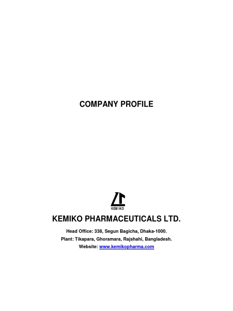 Kemiko Company Profile | PDF | Health Care