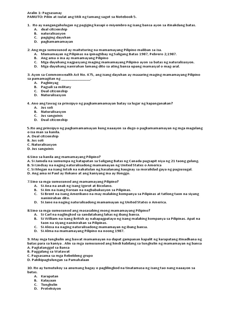 Aralin 1 - Pagsasanay (GENYO) | PDF