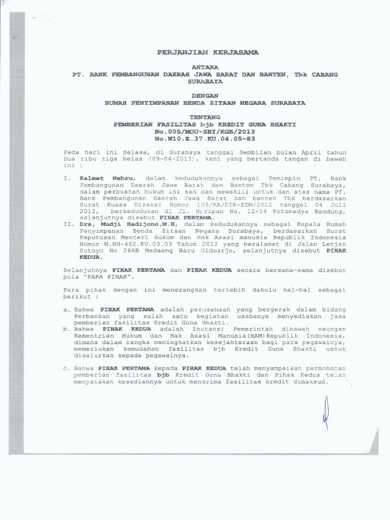 PKS PT. BJB-Rupbasan Surabaya | PDF