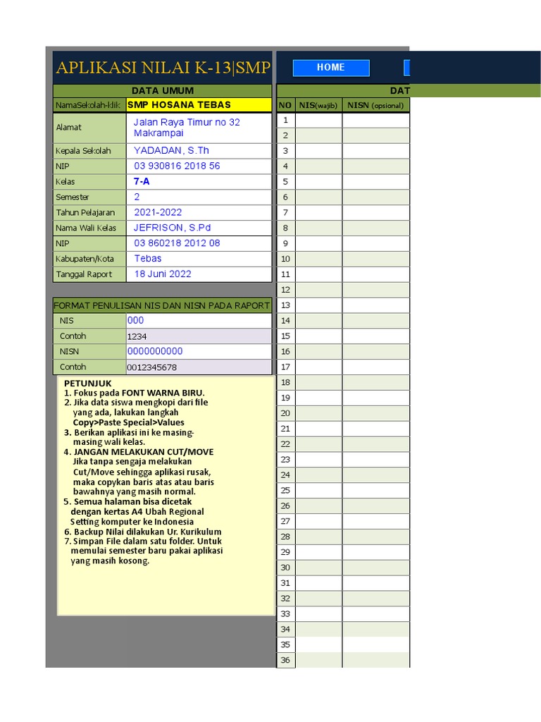 Nilai Raport Viii B Ipa 2022-2023 | PDF