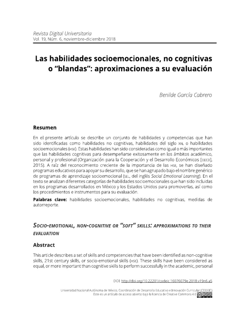 A3.2 Socioemotional Skills | PDF