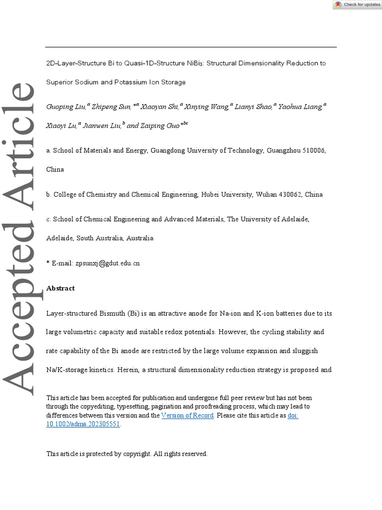 2D-Layer-Structure Bi To Quasi-1D-Structure NiBi3 Structural ...