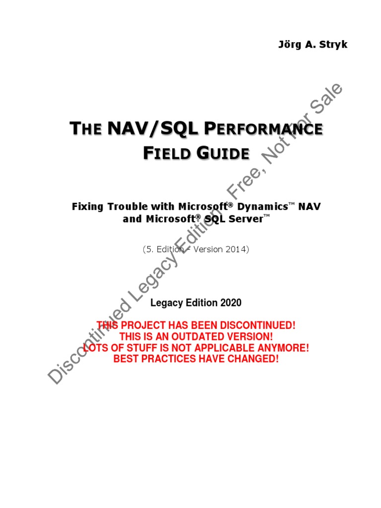 The NAVSQL Performance Field Guide - 2014 - Legacy | PDF | Microsoft Sql Server | Database Index