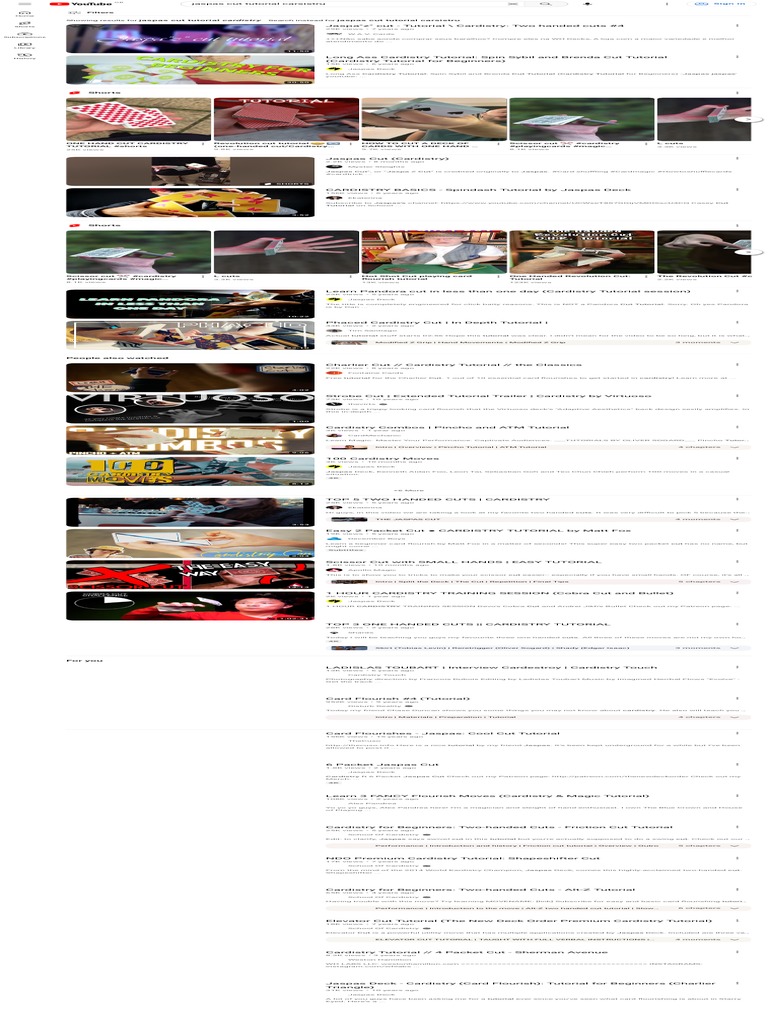 Jaspas Cut Tutorial Carsistru - YouTube | PDF | Collecting | Magic (Illusion)