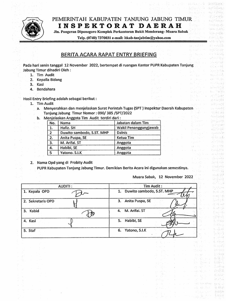 Ba Rapat Entry Briefing | PDF