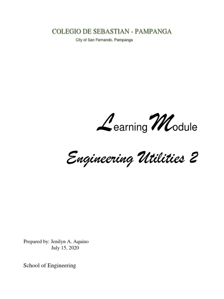 CE10-Engineering Utilities 2 | PDF | Water Purification | Plumbing