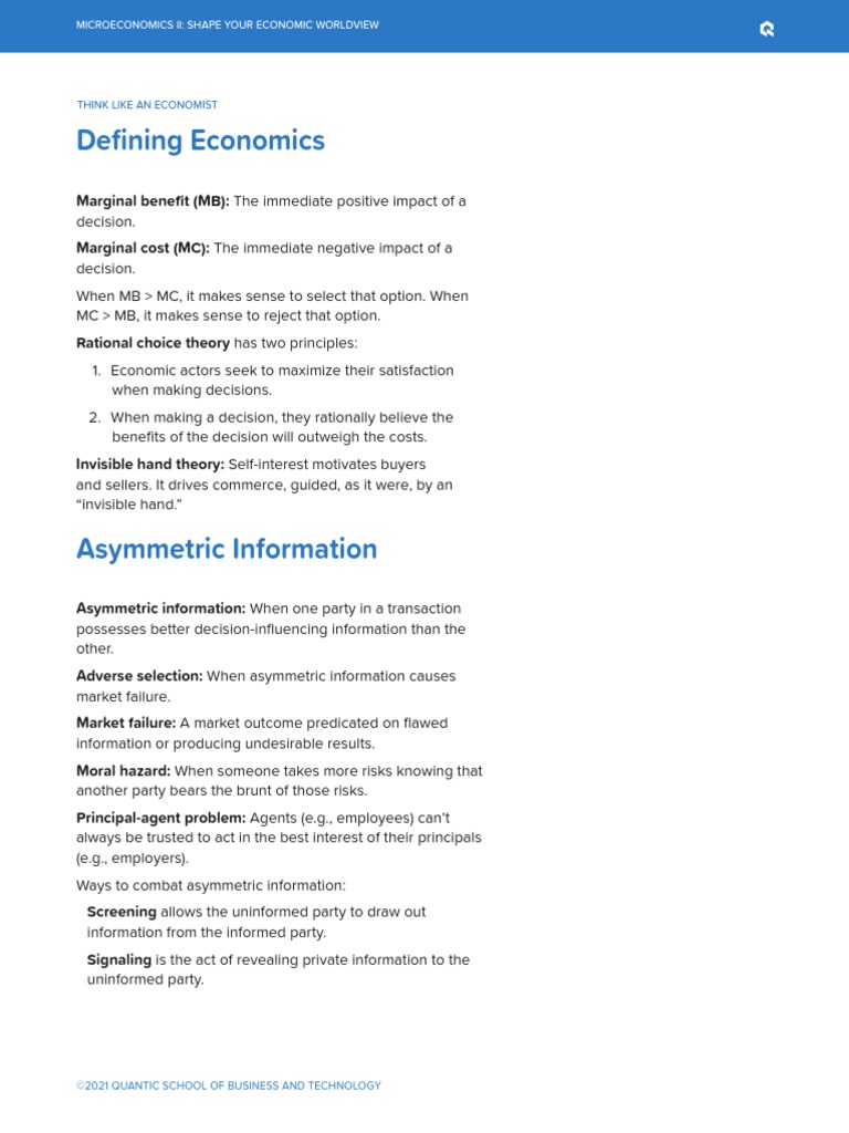 Microeconomics II Shape Your Economic Worldview | PDF | Price ...