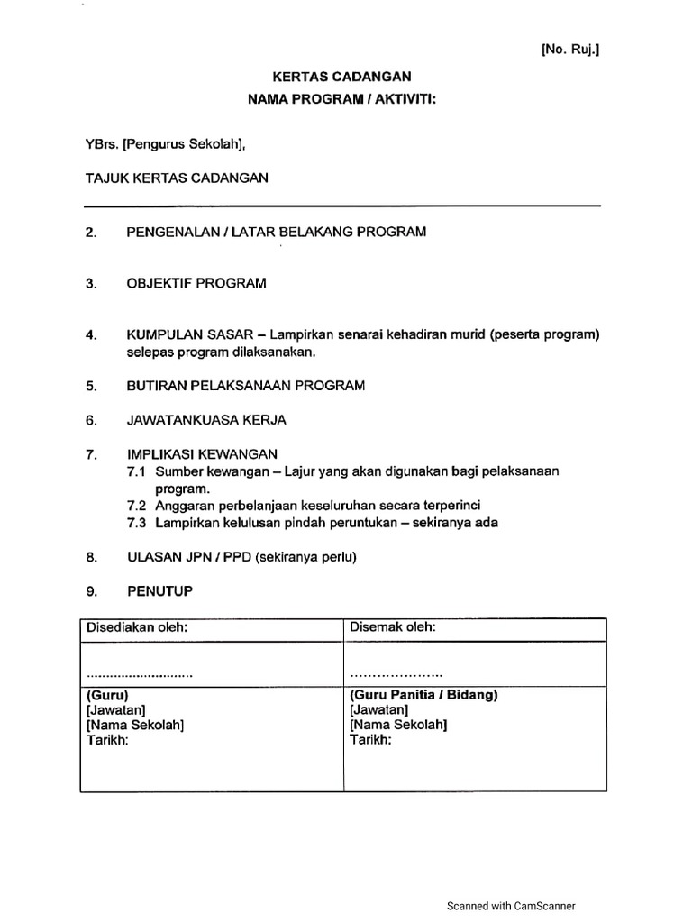 Format Kertas Cadangan Terkini Pdf