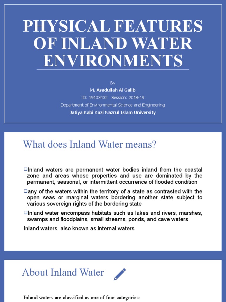Physical Features of Inland Waters | PDF | Water | Hydrography