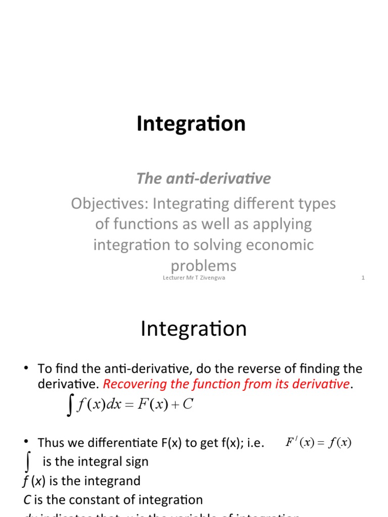 5....... Integration Lecture Slides | PDF
