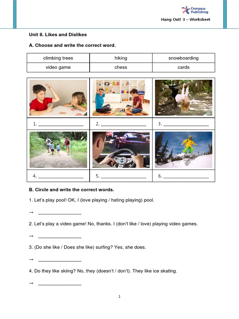 Hangout 3 Worksheet U8 | PDF