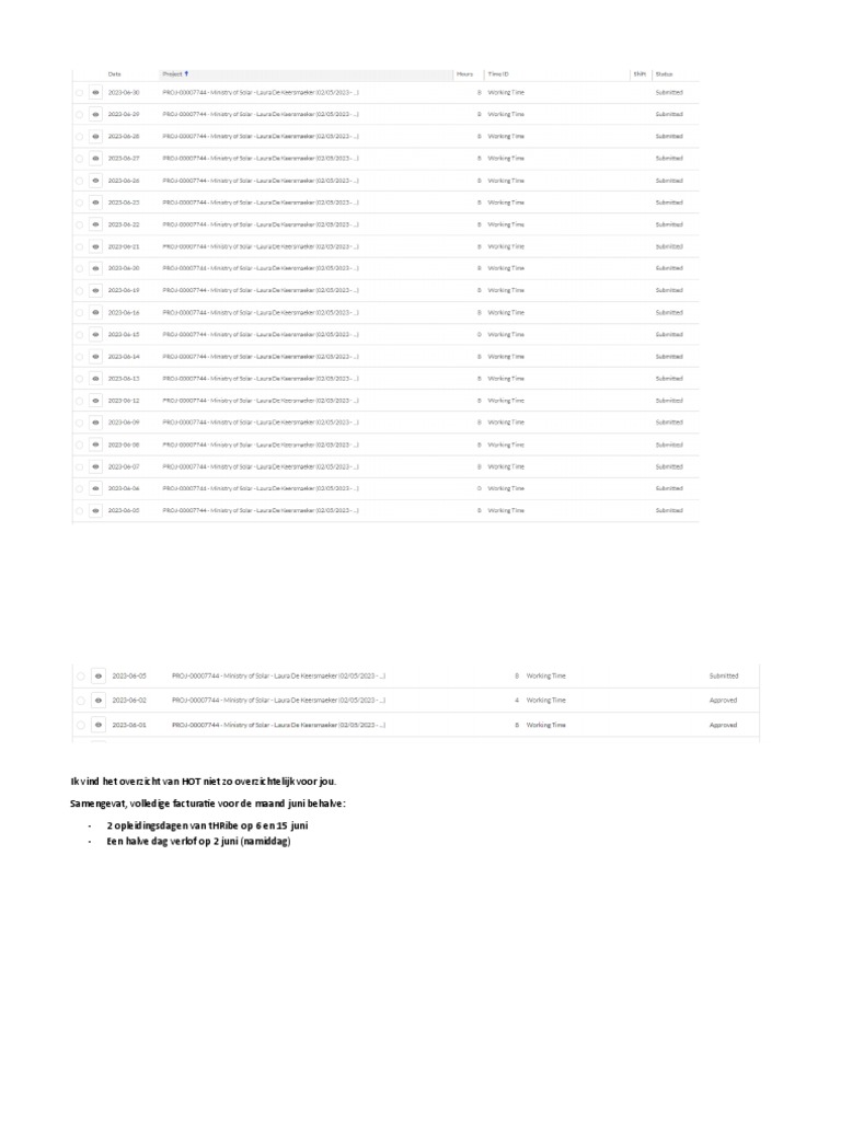 Timesheet Juni 2023 - LDK | PDF