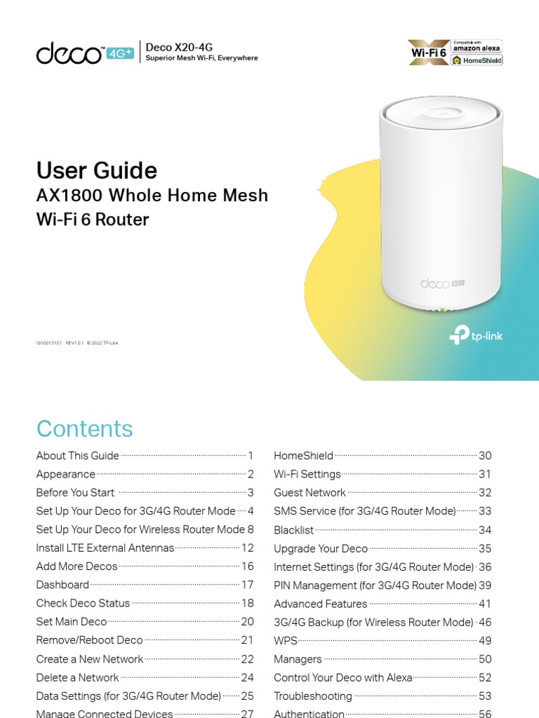 Deco X20-4G - (EU) 1.0 - UG - V1 | PDF
