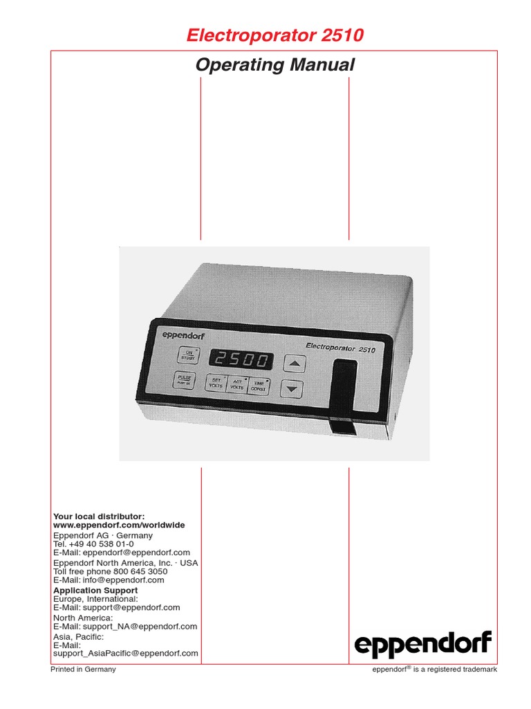 Eppendorf 2510 Electroporator | PDF