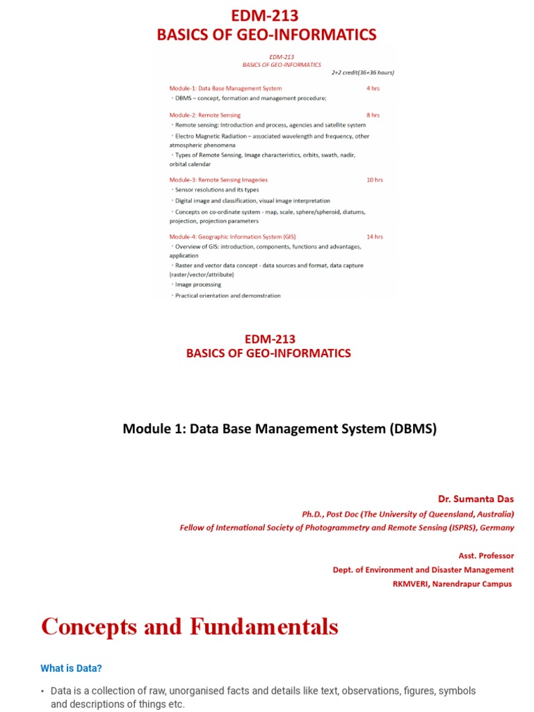 Module 1 - DBMS - DR S Das | PDF