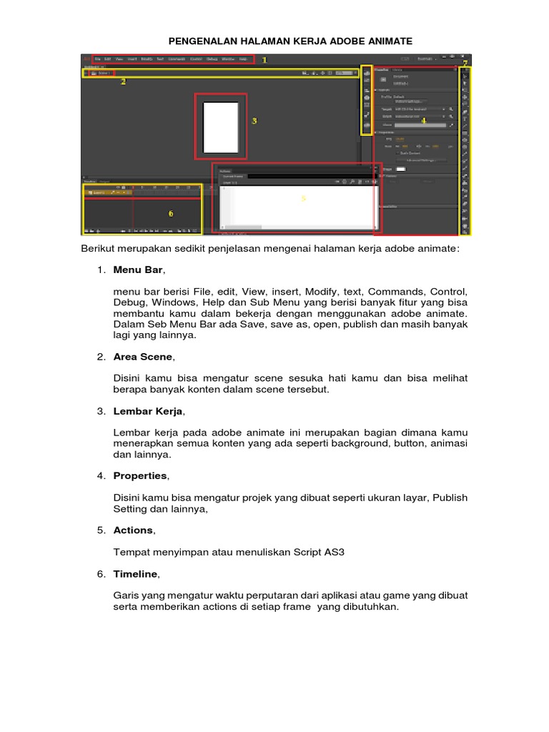 Pengenalan Halaman Kerja Adobe Animate | PDF