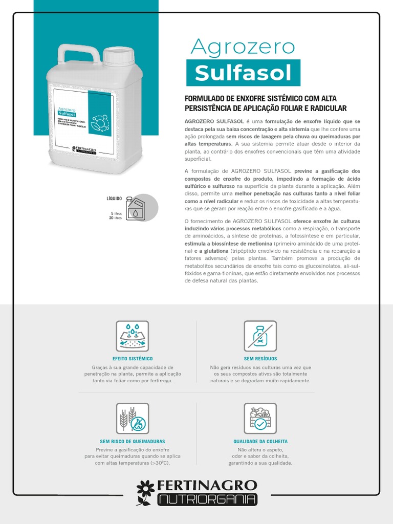 PT Ficha Master Agrozero Sulfasol - 230620 - 144800 | PDF