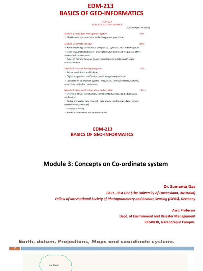 Module 3 - Concepts of Co-Ordinate Systems | PDF