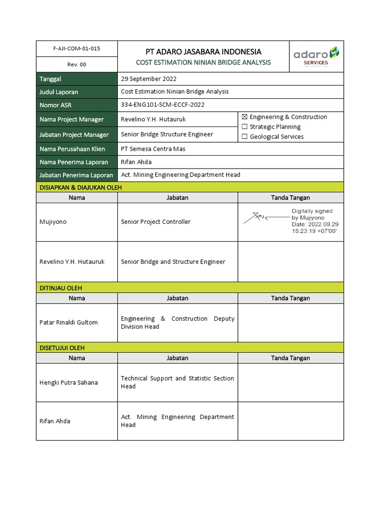 Cost Estimation Ninian Bridge | PDF | Deep Foundation | Laptop