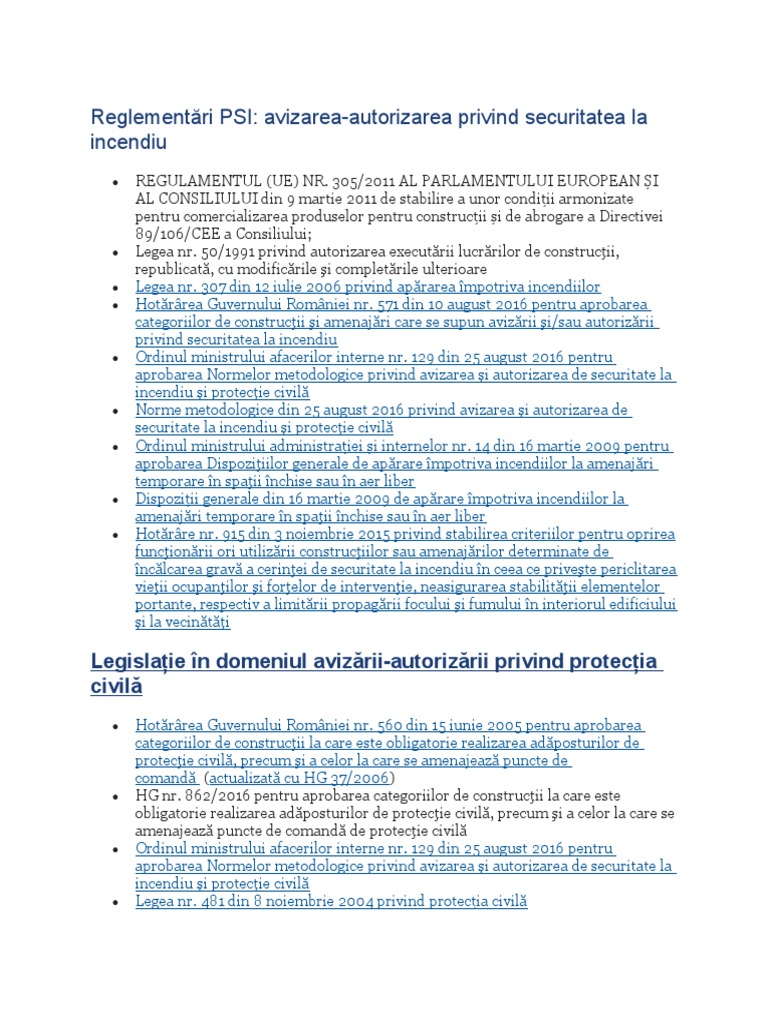 Reglementări PSI | PDF