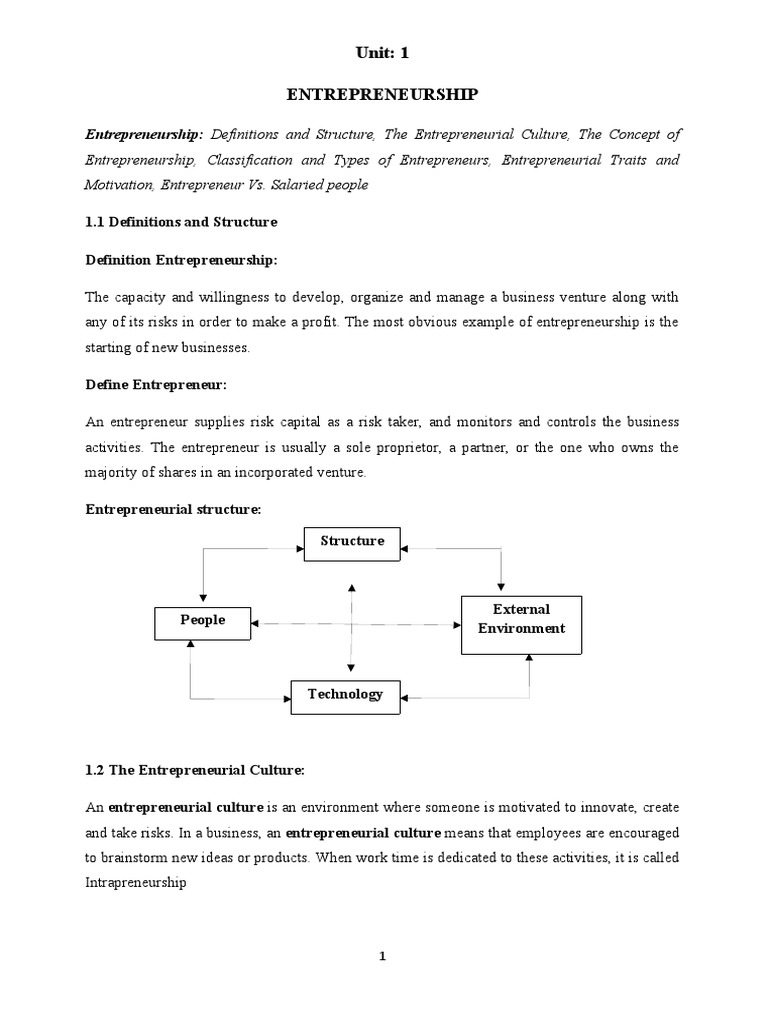 entrepreneurship notes (1) | PDF