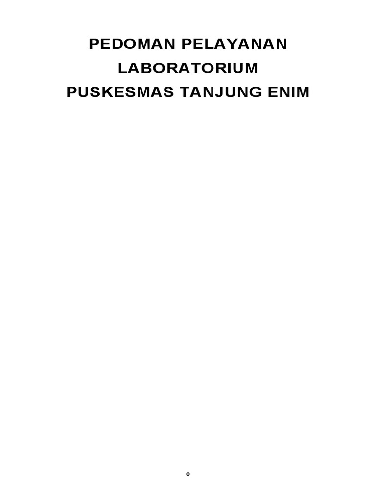 Pedoman Pelayanan Laboratorium Puskesmas | PDF