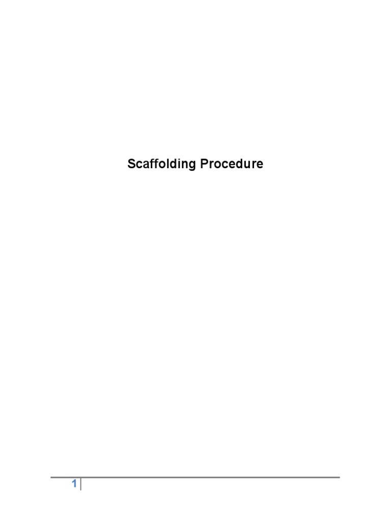 Scaffolding Procedure and Guidelines | PDF | Scaffolding | Manufactured ...
