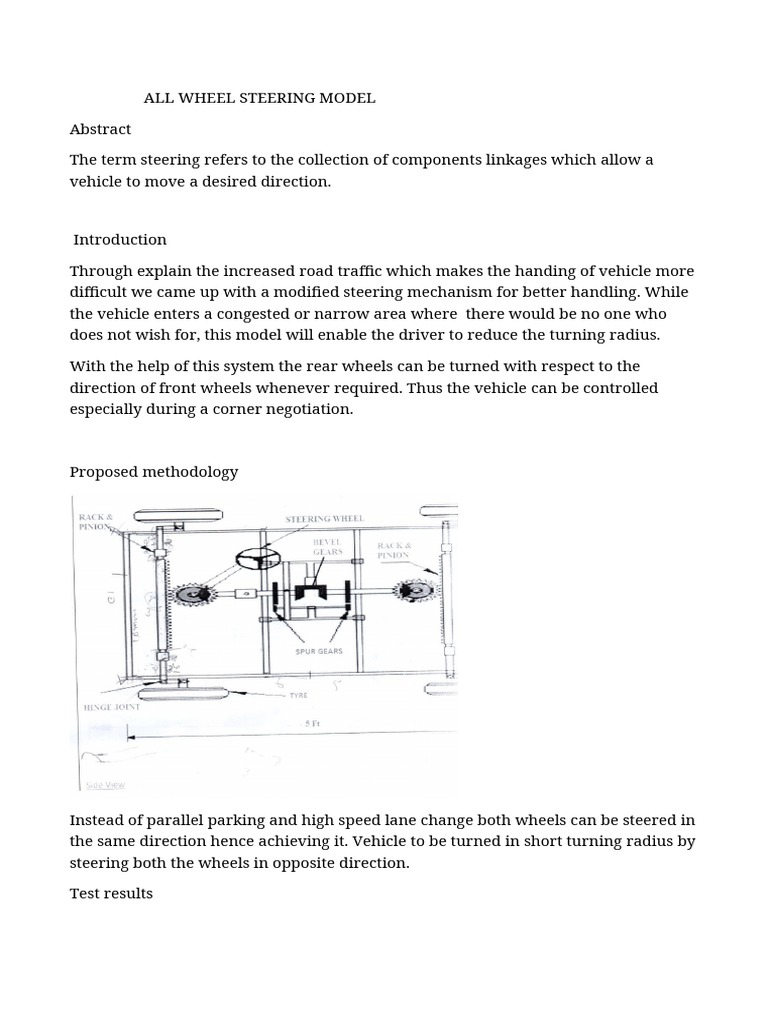 All Wheel Steering Project 22 | PDF | Steering | Gear