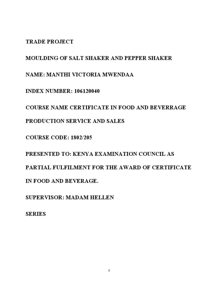 TRADE PROJECT Maina Edditted | PDF | Clay | Methodology