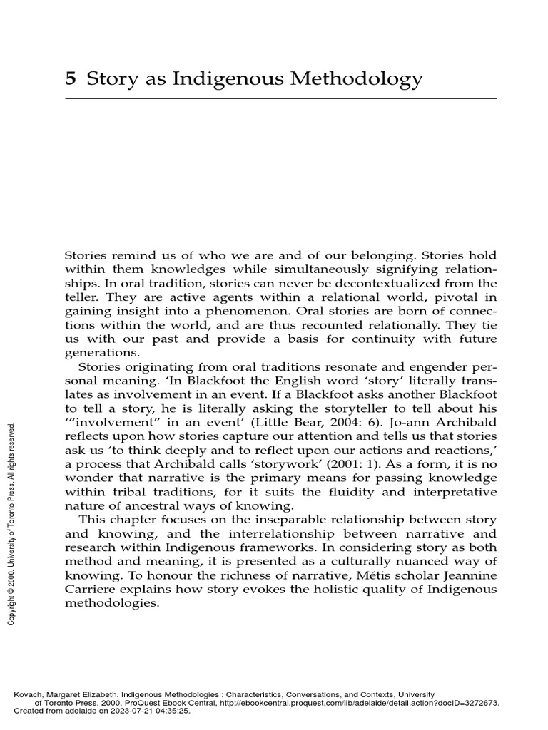 Indigenous Methodologies Characteristics Conversat... ---- (5 Story as ...