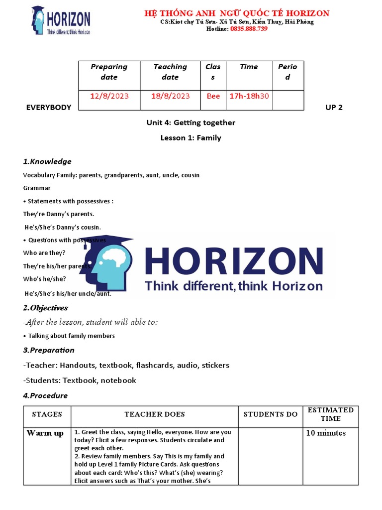 Bee Lesson Plan Unit 4 Lesson 1 (18-8-2023) | PDF | Cognitive Science ...