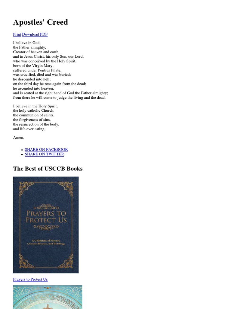 Usccb Prayer Apostles Creed (1) | PDF