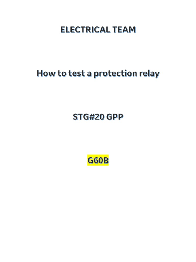 How To Test A Protection Relay | PDF | Alternating Current | Phase (Waves)