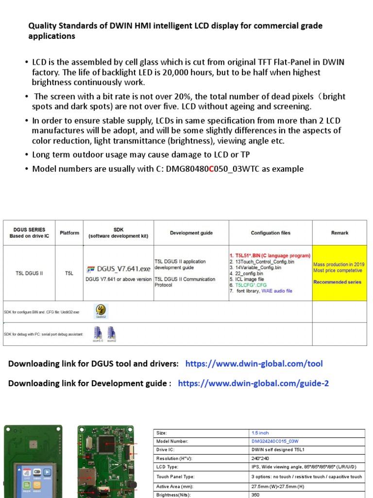 DWIN HMI LCD Display Quality Standards | PDF | Liquid Crystal Display ...