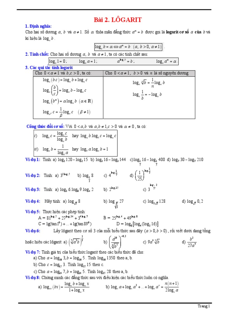 Bai 2 Logarit | PDF