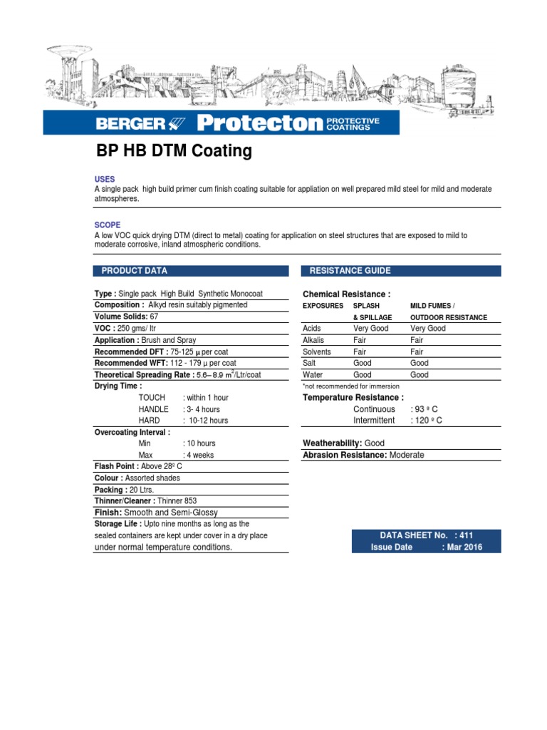 DS - 411 - BP HB DTM Coating | PDF