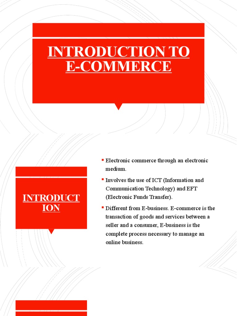 Introduction To E Commerce Pdf E Commerce Electronic Business