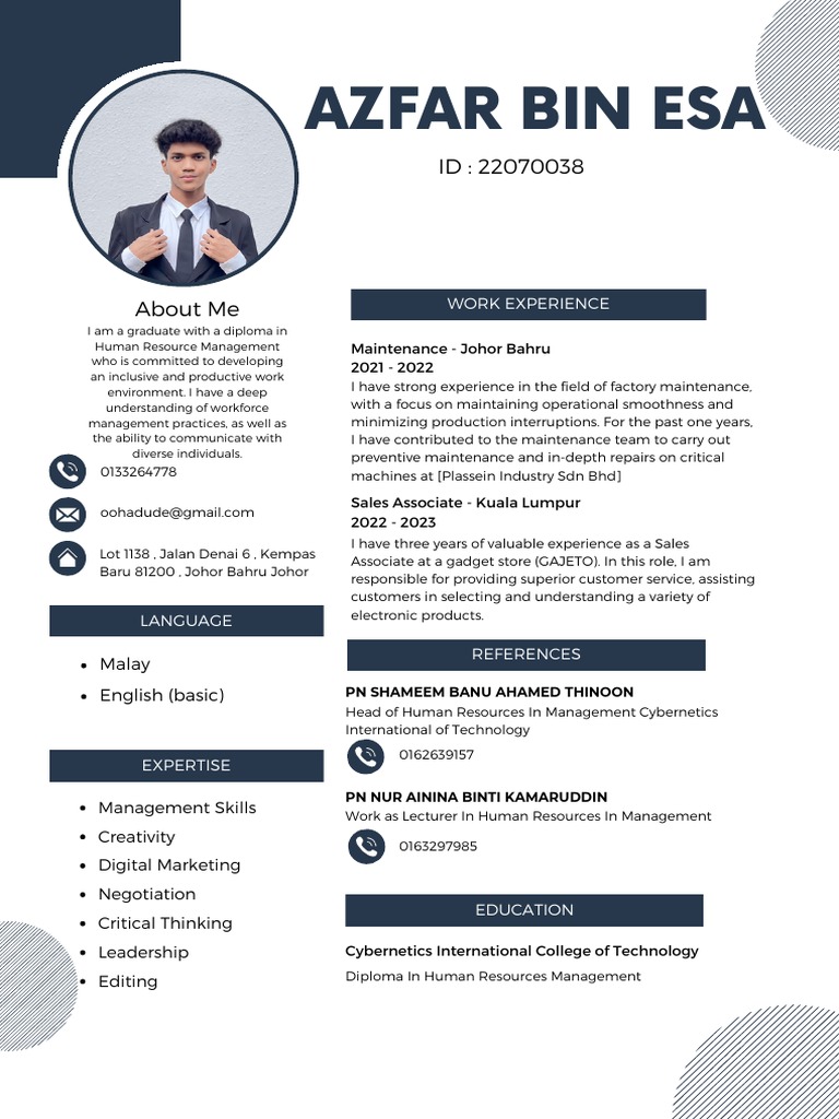 Azfar Bin Esa: Work Experience | PDF | Career & Growth | Computers