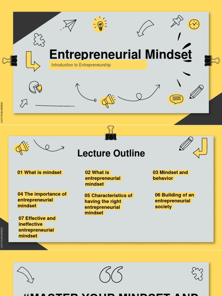 Lesson 1 Introduction To Entrepreneurial Mindset | Download Free PDF ...