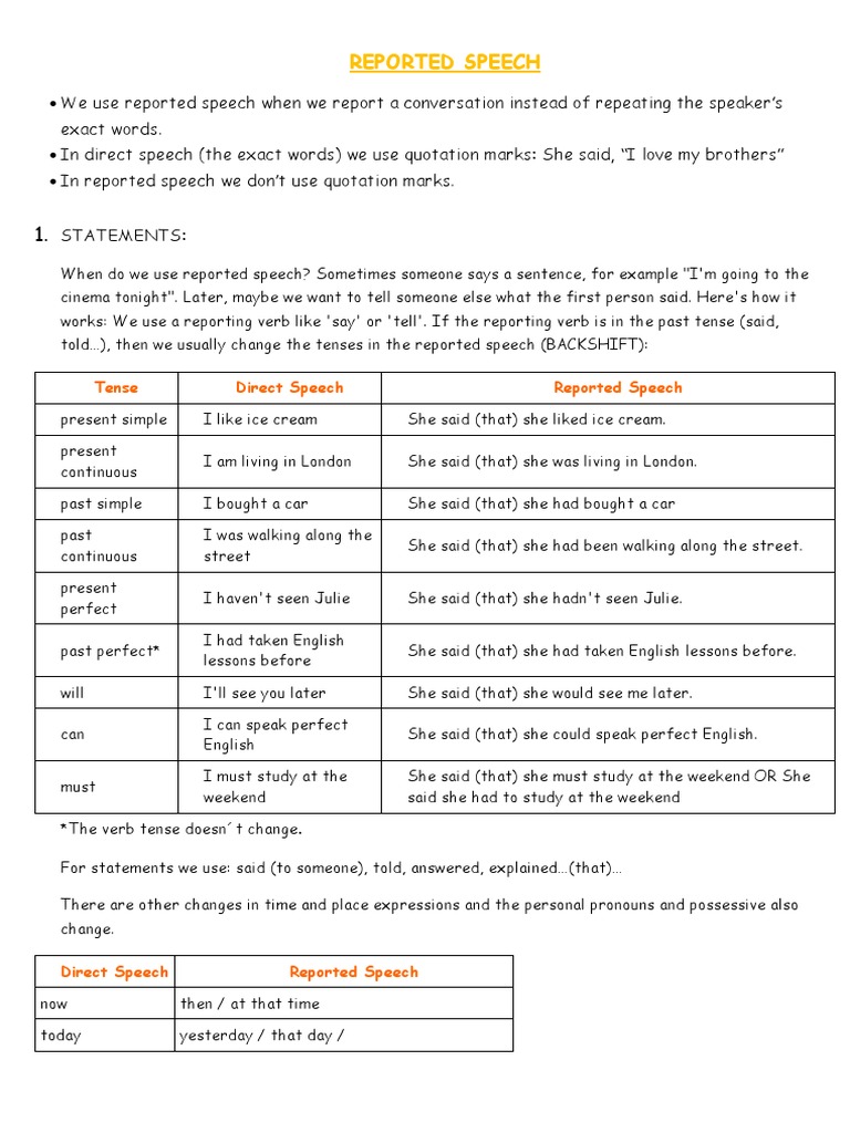 Understanding Reported Speech | PDF | Question | Semantic Units