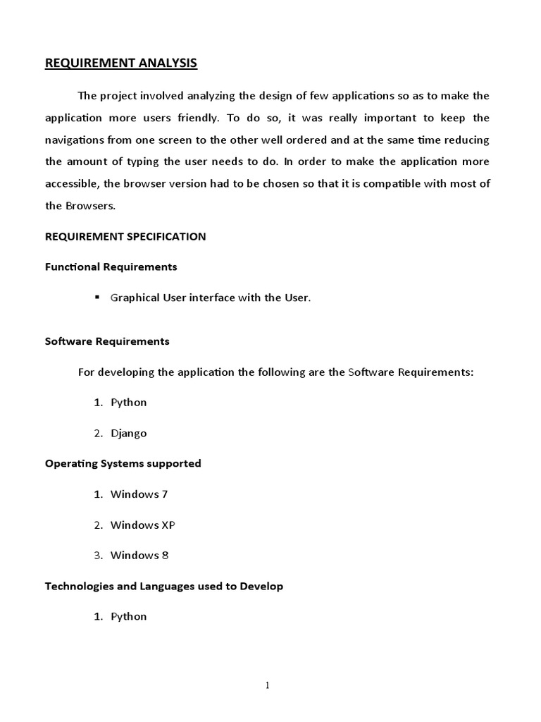 Hardware Software Specification | PDF