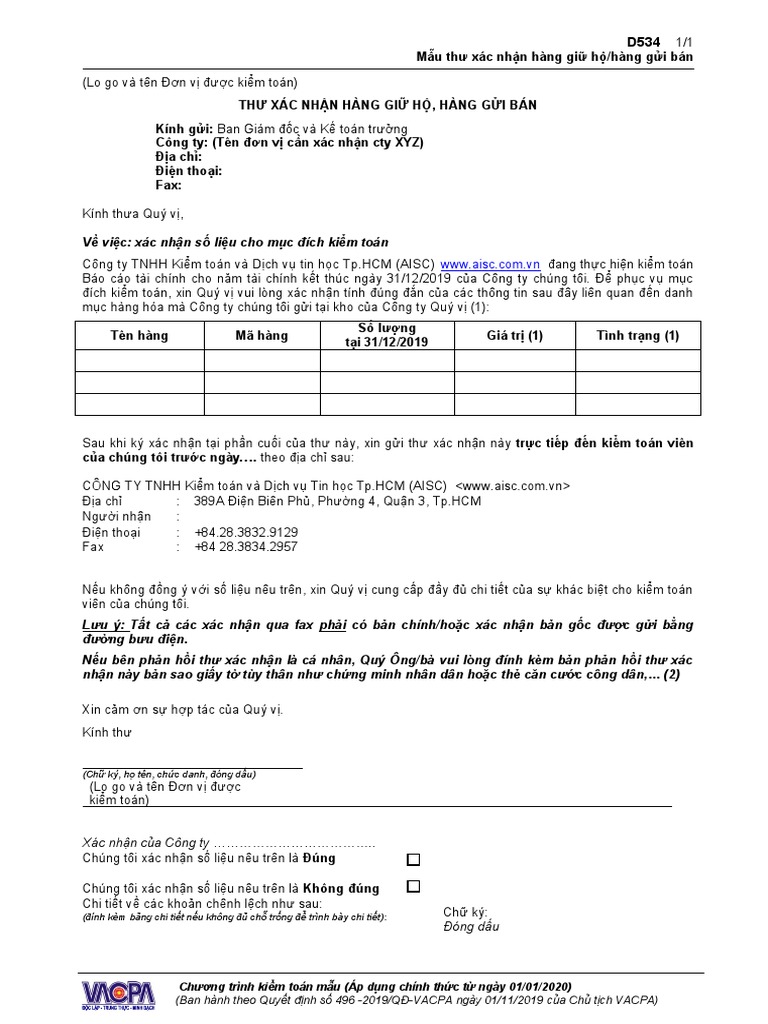 D534 - Mau TXN Hang Giu Ho, Hang Gui Ban (X) | PDF