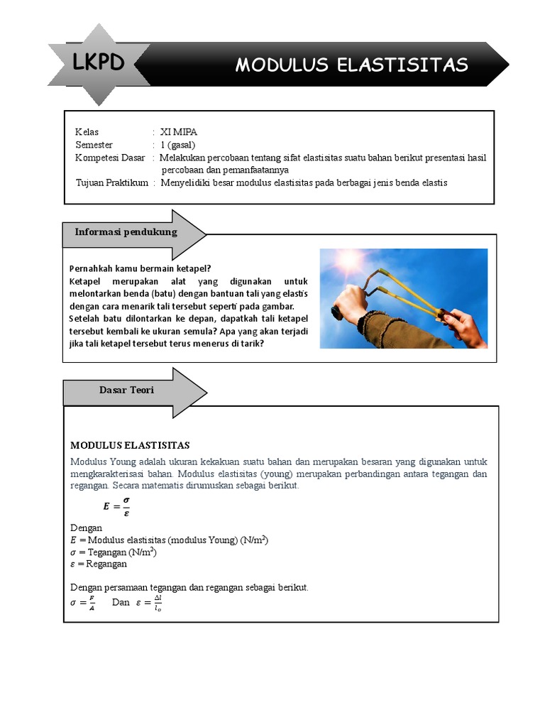 LKPD Elastisitas | PDF