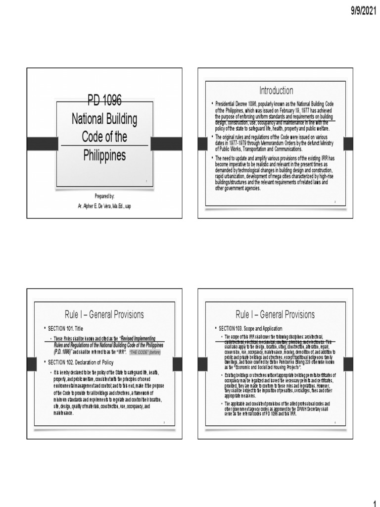 PD 1096 Rule 1 To 6 | PDF