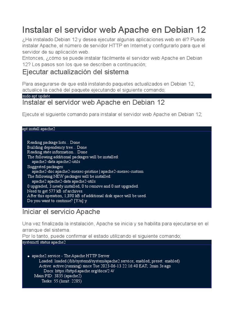 Comandos Instalacion Apache | PDF | Transport Layer Security | Servidor HTTP Apache