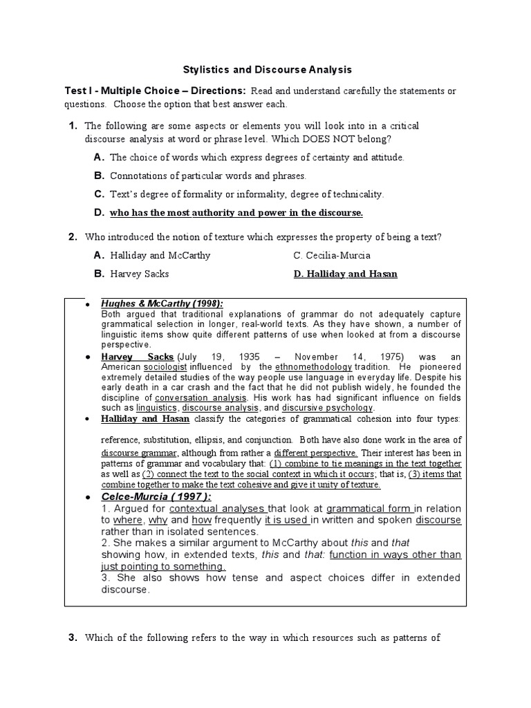Stylistics-and-Discourse-Analysis WITH ANSWER KEY | PDF