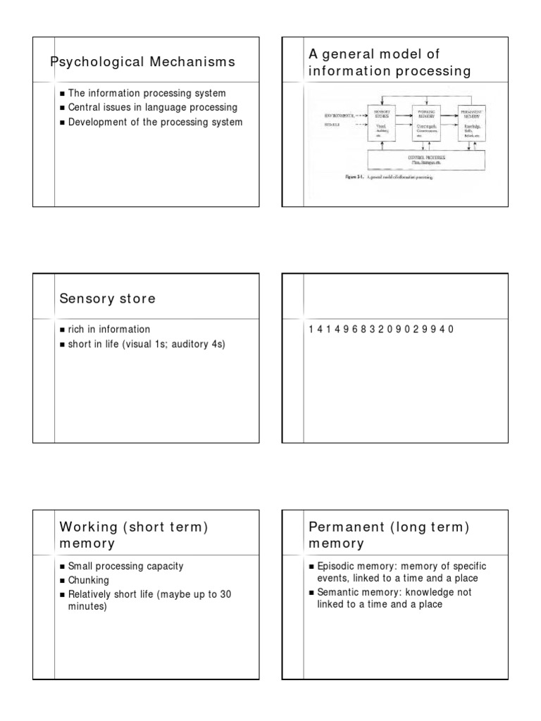 Psychological Mechanisms of Language Processing | PDF ...